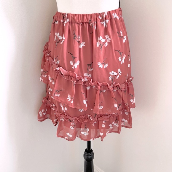 Skirts | Floral Ruffle Skirt | Poshmark